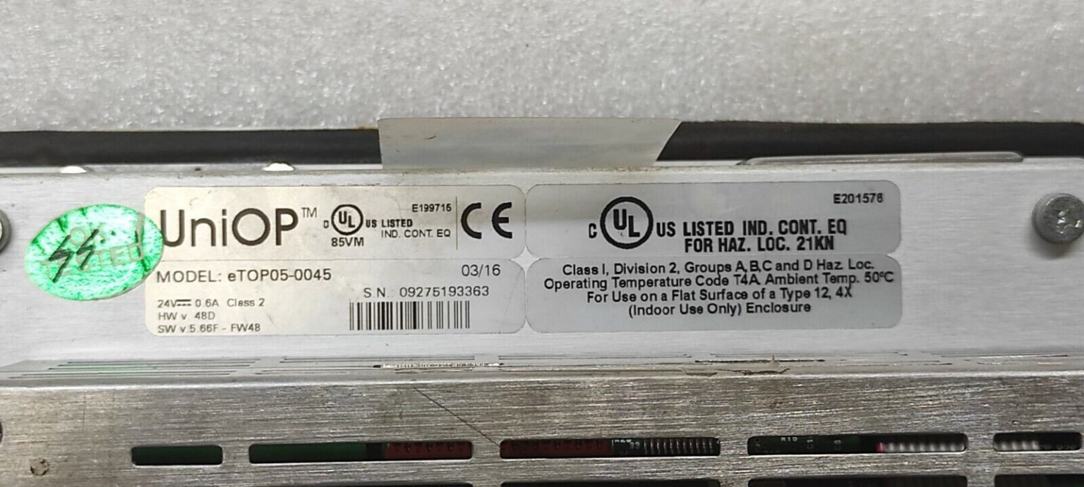 ETOP05-0045, HMI OPERATOR TERMINAL – Wartung Automation