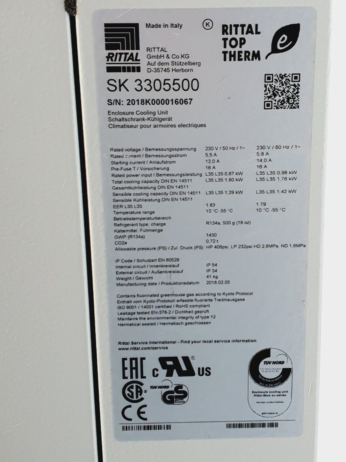 SK 3305.500, Rittal, Aire Acondicionado, Refrigerador mural TopTherm ...