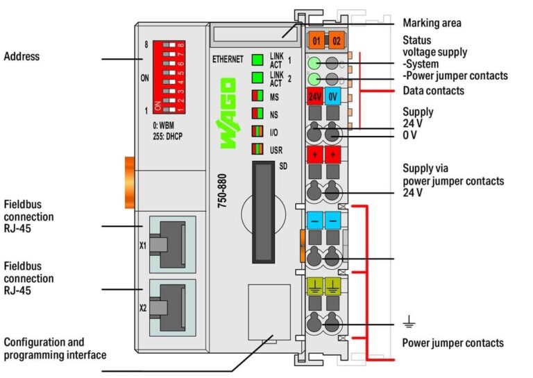 750-880, WAGO, Controlador, ETHERNET; 3.ª generación; Ranura para ...